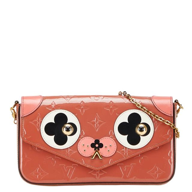 ルイ ヴィトン モノグラム ヴェルニ ポシェット フェリーチェ ドッグ 犬 チェーンウォレット  ポシェット M62767 LOUIS VUITTON 【中古】