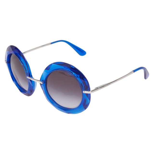 ドルチェアンドガッバーナ ラウンド サングラス DG6105 ブルー プラスチック レディース DOLCE&GABBANA 【中古】
