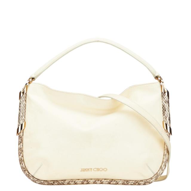 ジミーチュウ ハンドバッグ ショルダーバッグ アイボリー レザー パイソン レディース JIMMY CHOO 【中古】