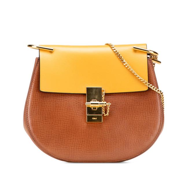 クロエ ドリュー チェーン ショルダーバッグ ブラウン レザー レディース Chloe 【中古】