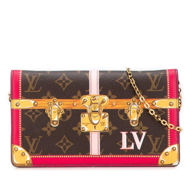 ルイ ヴィトン モノグラム ポシェット ウィークエンド ショルダーバッグ M62456 ブラウン レッド PVC レザー LOUIS VUITTON 【中古】