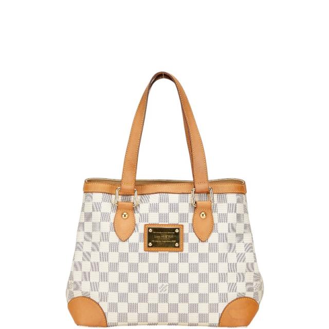 ルイ ヴィトン ダミエ アズール ハムステッド PM ハンドバッグ N51207 ホワイト PVC レザー レディース LOUIS VUITTON 【中古】