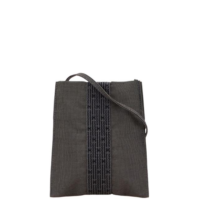 エルメス エールライン ショルダーバッグ ポシェット グレー キャンバス レディース HERMES 【中古】