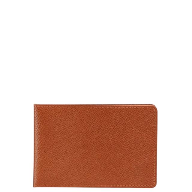 ルイ ヴィトン タイガ ポルトトレゾール エテュイ パピエ付属  パスケース ブラウン レザー メンズ LOUIS VUITTON 【中古】