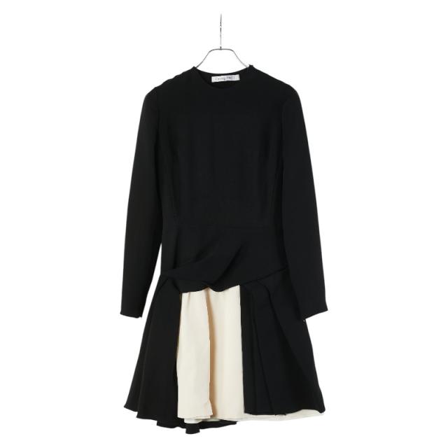 ディオール ワンピース サイズ:38 ブラック ホワイト シルク レディース Dior 【中古】
