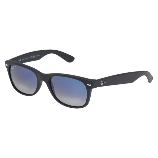 レイバン NEW WAYFARER サングラス RB2132 ブラック ブルー プラスチック メンズ Ray-Ban 【中古】