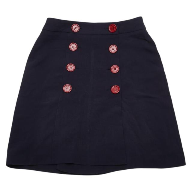 バーバリー スカート サイズ：42 ネイビー レッド ビスコース レディース BURBERRY 【中古】
