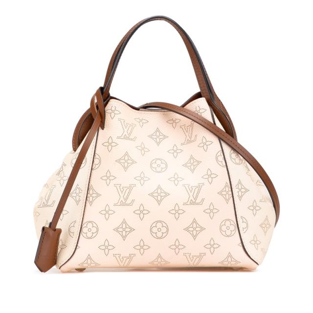 ルイ ヴィトン モノグラム マヒナ ヒナPM ハンドバッグ ショルダーバッグ 2WAY M51950 クレーム ベージュ レザー LOUIS VUITTON 【中古】
