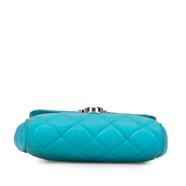 プラダ 斜め掛け チェーン ショルダーバッグ ライトブルー ナイロン