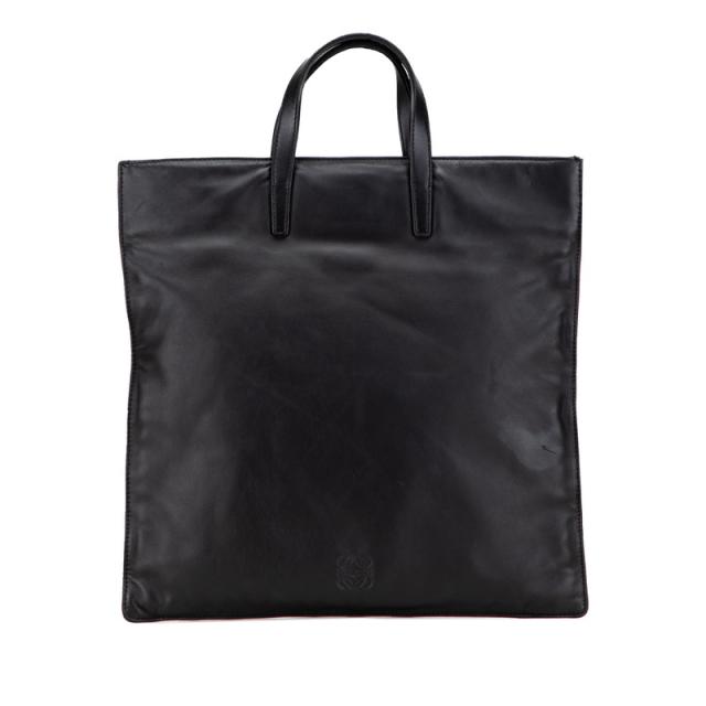 ロエベ アナグラム ハンドバッグ トートバッグ ブラック レザー レディース LOEWE 【中古】