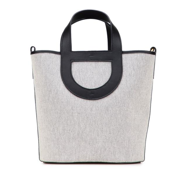 エルメス インザループ23 ハンドバッグ エクリュ ブラック トワルアッシュ スイフト レディース HERMES 【中古】