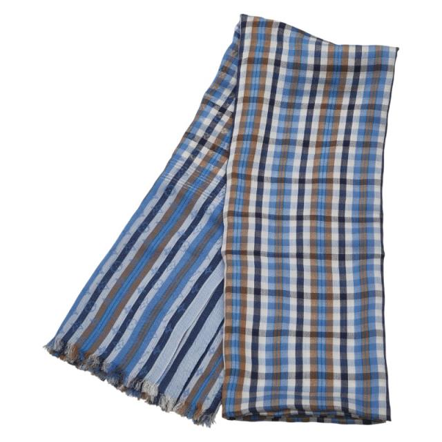 ルイ ヴィトン モノグラム マドラス エトール ストール M75580 ライトブルー マルチカラー コットン レディース LOUIS VUITTON 【中古】