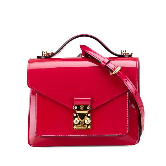 ルイ ヴィトン ヴェルニ モンソーBB ハンドバッグ ショルダーバッグ 2WAY M91579 ローズアンディアン ピンク系 LOUIS VUITTON 【中古】