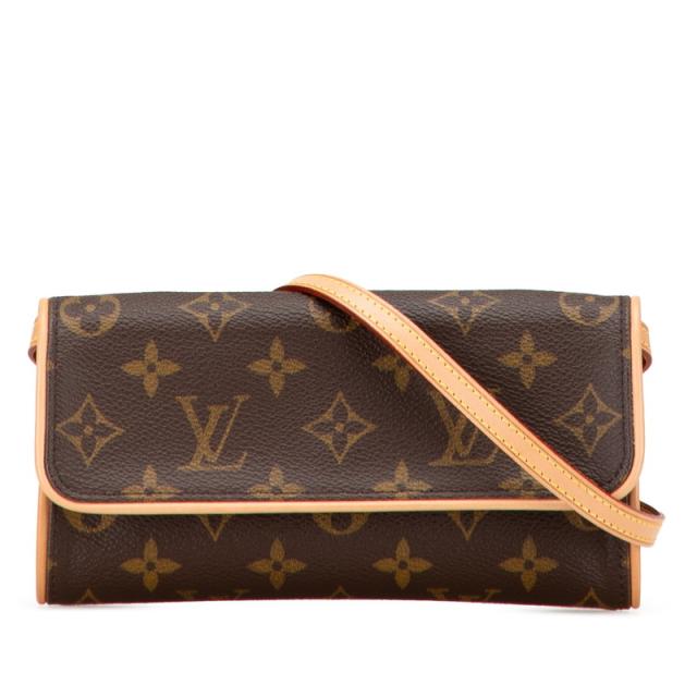 ルイ ヴィトン モノグラム ポシェット ツインPM 斜め掛け ミニ ショルダーバッグ M51854 ブラウン PVC レザー LOUIS VUITTON 【中古】