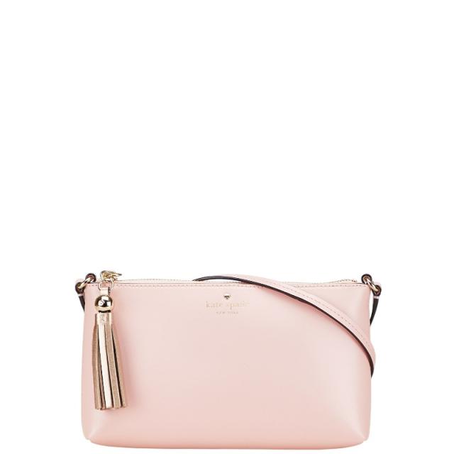 ケイトスペード タッセル 斜め掛け ショルダーバッグ ピンク レザー  Kate Spade 【中古】
