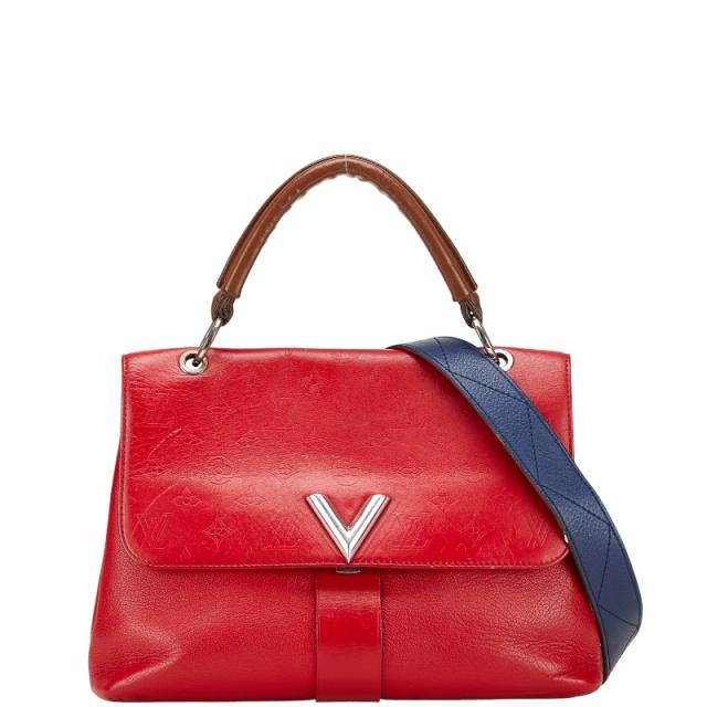 ルイ ヴィトン モノグラム ヴェリー ハンドバッグ ショルダーバッグ 2WAY M42905 レッド ブラウン レザー LOUIS VUITTON 【中古】