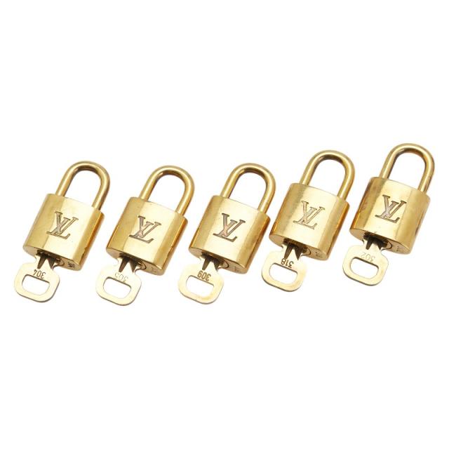 ルイ ヴィトン カデナ 南京錠 キー 5点セット ゴールド メッキ レディース LOUIS VUITTON 【中古】