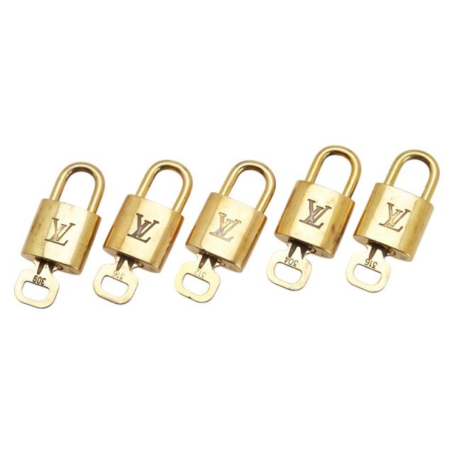 ルイ ヴィトン カデナ 南京錠 キー 5点セット ゴールド メッキ レディース LOUIS VUITTON 【中古】