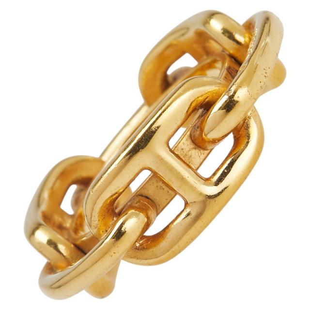 エルメス ルカデ シェーヌダンクル スカーフリング ゴールド メッキ レディース HERMES 【中古】