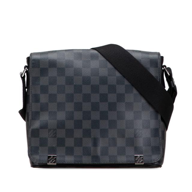ルイ ヴィトン ダミエグラフィット ディストリクトPM 斜め掛け ショルダーバッグ N41028 ブラック PVC レザー LOUIS VUITTON 【中古】