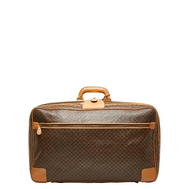 セリーヌ マカダム スーツケース トランクケース ブラウン PVC レザー レディース CELINE 【中古】