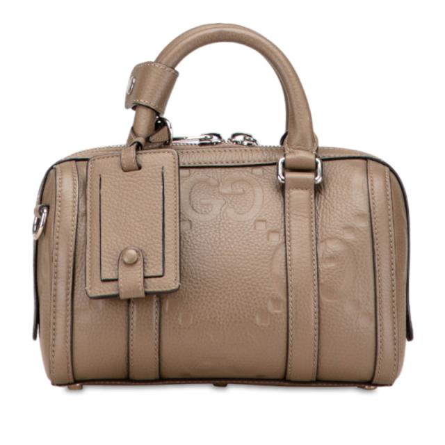 グッチ ジャンボGG ミニダッフル ハンドバッグ ショルダーバッグ 2WAY 725292 グレージュ  レザー レディース GUCCI 【中古】