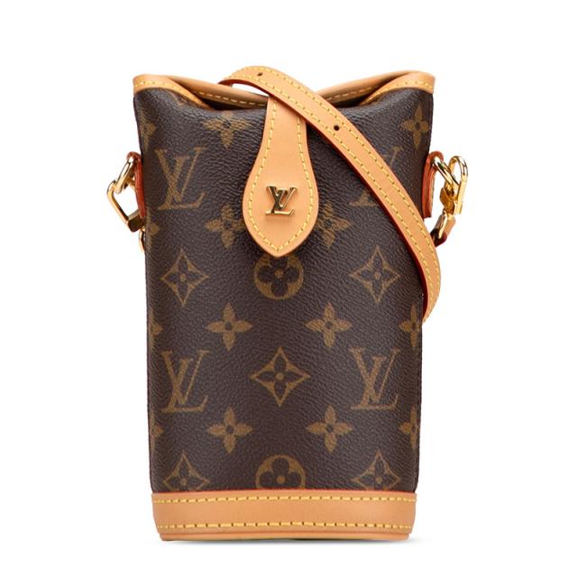 ルイ ヴィトン モノグラム フォールド ミー ポーチ ショルダーバッグ M80874 ブラウン PVC レザー レディース LOUIS VUITTON 【中古】