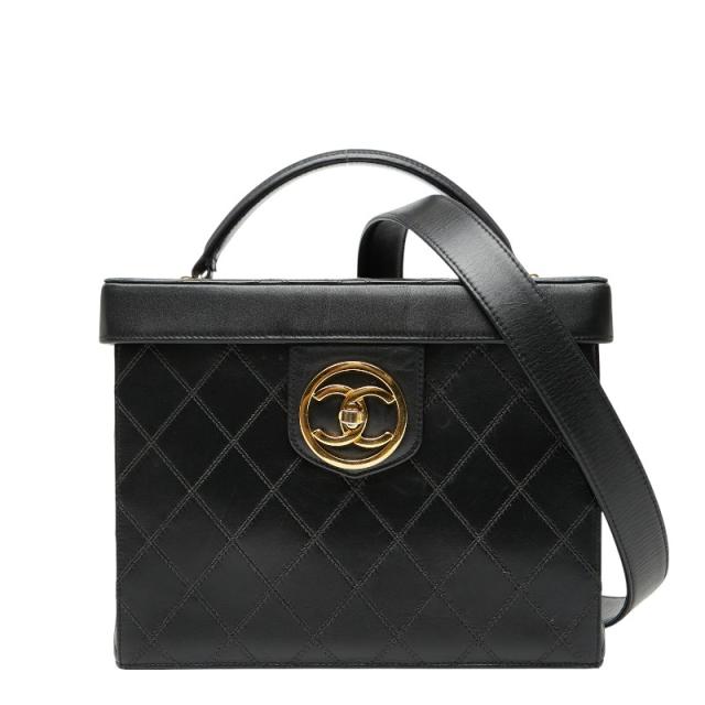 シャネル ビコローレ バニティバッグ ショルダーバッグ 2WAY ブラック ラムスキン レディース CHANEL 【中古】