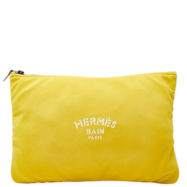 エルメス トゥルース フラット ネオバンGM ポーチ クラッチバッグ イエロー ポリアミド/エラスタン レディース HERMES 【中古】