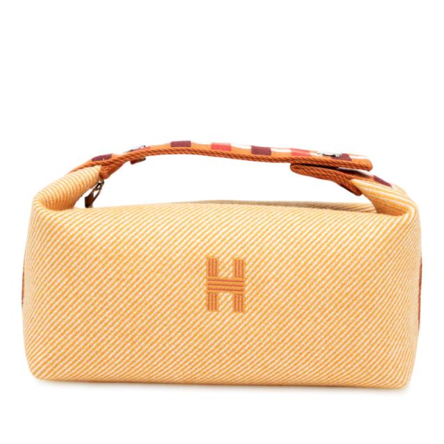 エルメス ブリッド ア ブラック オ カレ PM ハンドバッグ ポーチ フォーブ シルバー金具 コットン レディース HERMES 【中古】