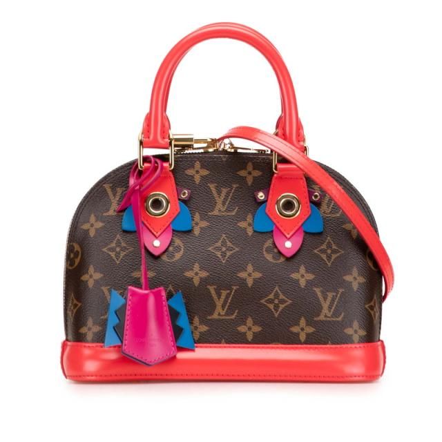 ルイ ヴィトン モノグラム アルマBB ハンドバッグ ショルダーバッグ 2WAY M41659 フラミンゴ レッド ブラウン PVC LOUIS VUITTON【中古】