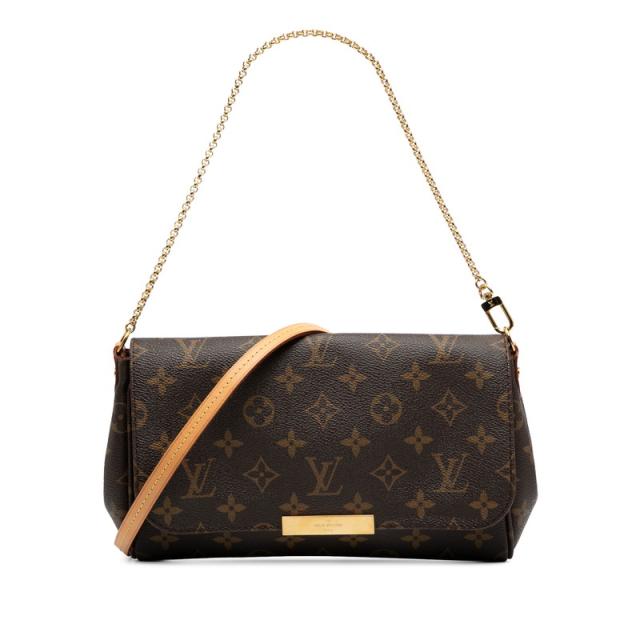ルイ ヴィトン モノグラム フェイボリットMM ハンドバッグ ショルダーバッグ 2WAY M40718 ブラウン PVC レザー  LOUIS VUITTON 【中古】