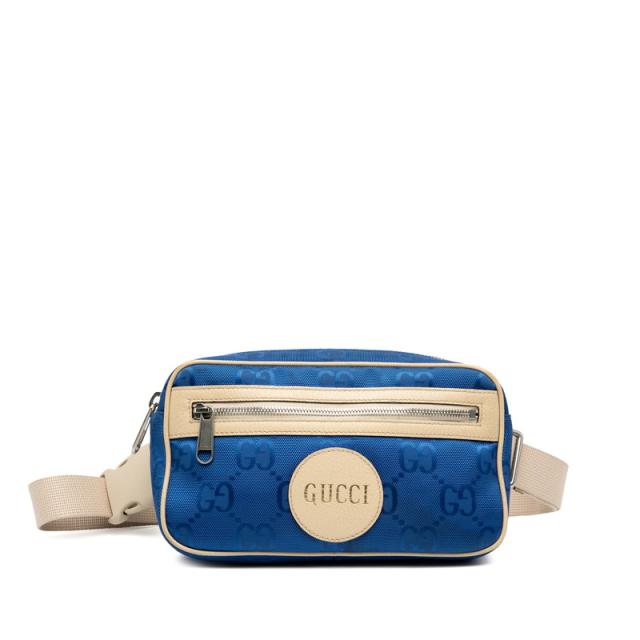 グッチ GGナイロン グッチ オフ ザ グリッド ベルトバッグ ボディバッグ 631341 ブルー ベージュ ナイロン レザー GUCCI 【中古】