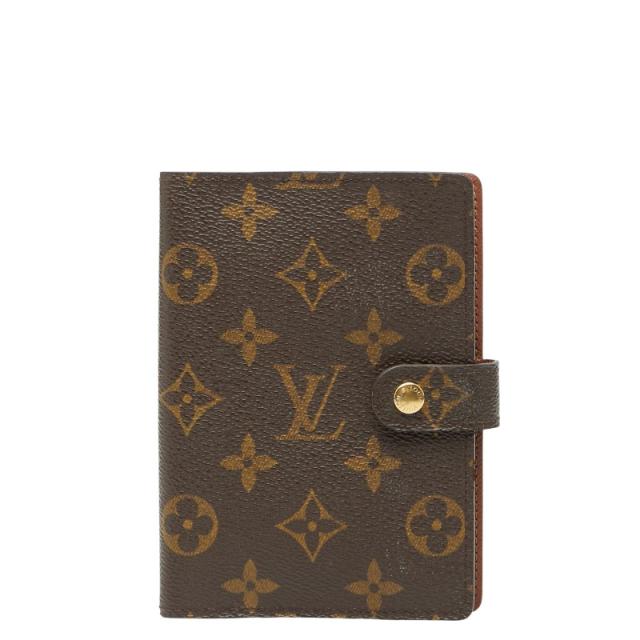 ルイ ヴィトン モノグラム アジェンダPM 手帳カバー R20005 ブラウン PVC レザー レディース LOUIS VUITTON 【中古】