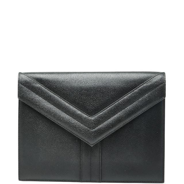 サンローラン セカンドバッグ クラッチバッグ ブラック レザー レディース SAINT LAURENT 【中古】