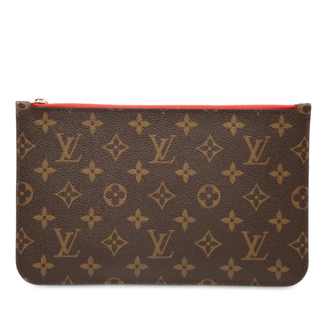ルイ ヴィトン モノグラム ネヴァーフルMM 付属 ポーチ ブラウン レッド PVC レディース LOUIS VUITTON 【中古】
