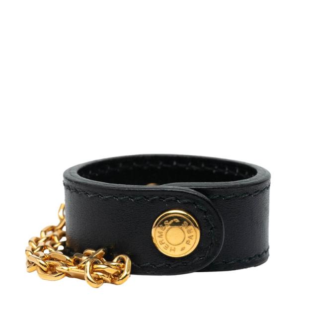 エルメス ノマド グローブホルダー ブラック ゴールド レザー メッキ レディース HERMES 【中古】