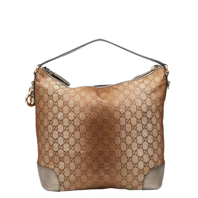 グッチ GGキャンバス ハートビット バンブー ワンショルダーバッグ 269958 ブラウン キャンバス レザー レディース GUCCI 【中古】
