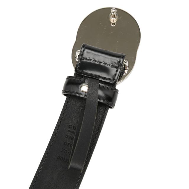 グッチ インターロッキングG ベルト サイズ:70/28 598092 ブラック レザー レディース GUCCI 【中古】