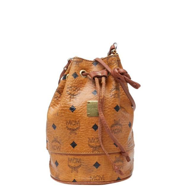 エム シー エム ヴィセトス ロゴグラム ショルダーバッグ ブラウン PVC レザー レディース MCM 【中古】