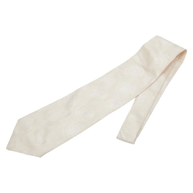 ヴェルサーチェ メデューサロゴ ネクタイ ベージュ シルク メンズ VERSACE 【中古】