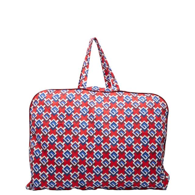 グッチ ジオメトリックG ガーメントバッグ 662298 レッド マルチカラー リネン レディース GUCCI 【中古】