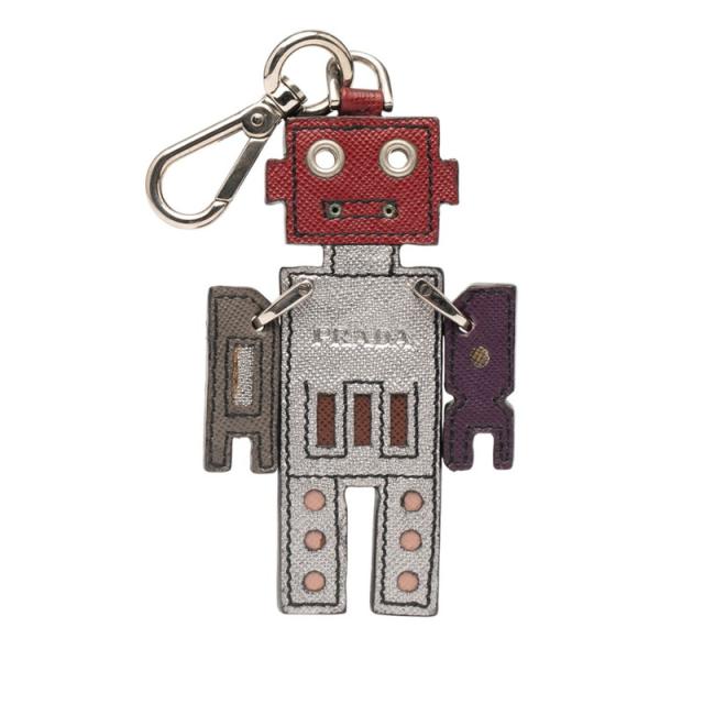 プラダ ロボット キーホルダー チャーム マルチカラー レザー メタル レディース PRADA 【中古】