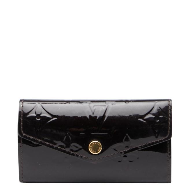 ルイ ヴィトン モノグラム ヴェルニ ミュルティクレ4 キーケース M93517 アマラント ブラウン パテントレザー LOUIS VUITTON 【中古】