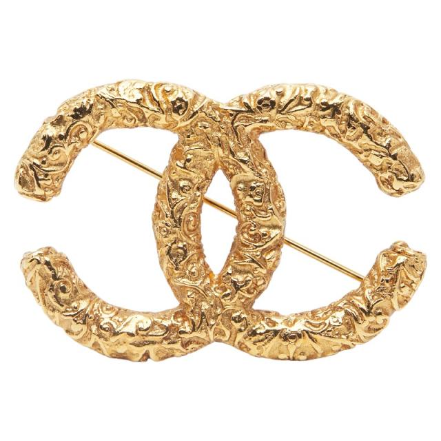 シャネル ココマーク ヨウガン 溶岩 ブローチ ゴールド メッキ レディース CHANEL 【中古】