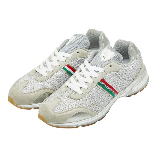 ドルチェアンドガッバーナ ロゴ スニーカー サイズ：7 シルバー ベージュ スウェット レザー レディース DOLCE&GABBANA 【中古】