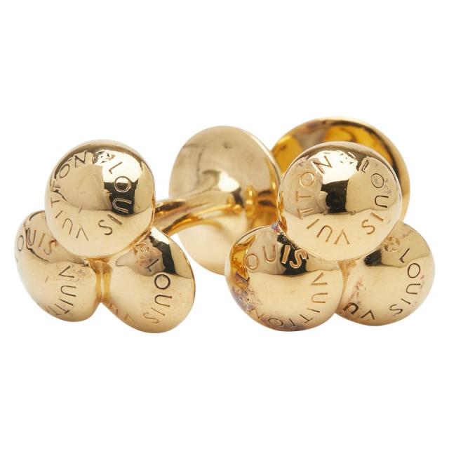 ルイ ヴィトン ブトン ドゥ マンシェット ブーケドクルー カフス カフリンクス M30564 ゴールド メッキ メンズ LOUIS VUITTON 【中古】