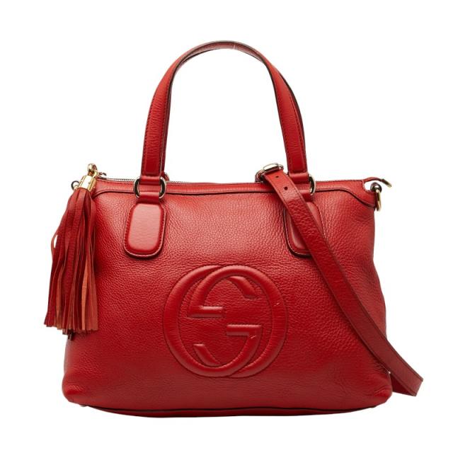 グッチ ソーホー ハンドバッグ ショルダーバッグ 2WAY 308362 レッド レザー レディース GUCCI 【中古】