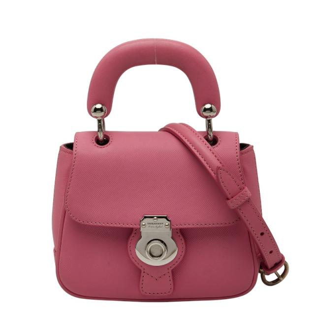 バーバリー DK88 ミニ ハンドバッグ ショルダーバッグ 2WAY ピンク レザー レディース BURBERRY 【中古】