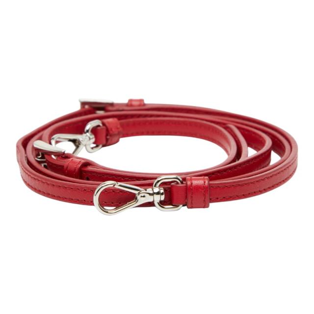 プラダ ショルダーストラップ レッド レザー レディース PRADA 【中古】